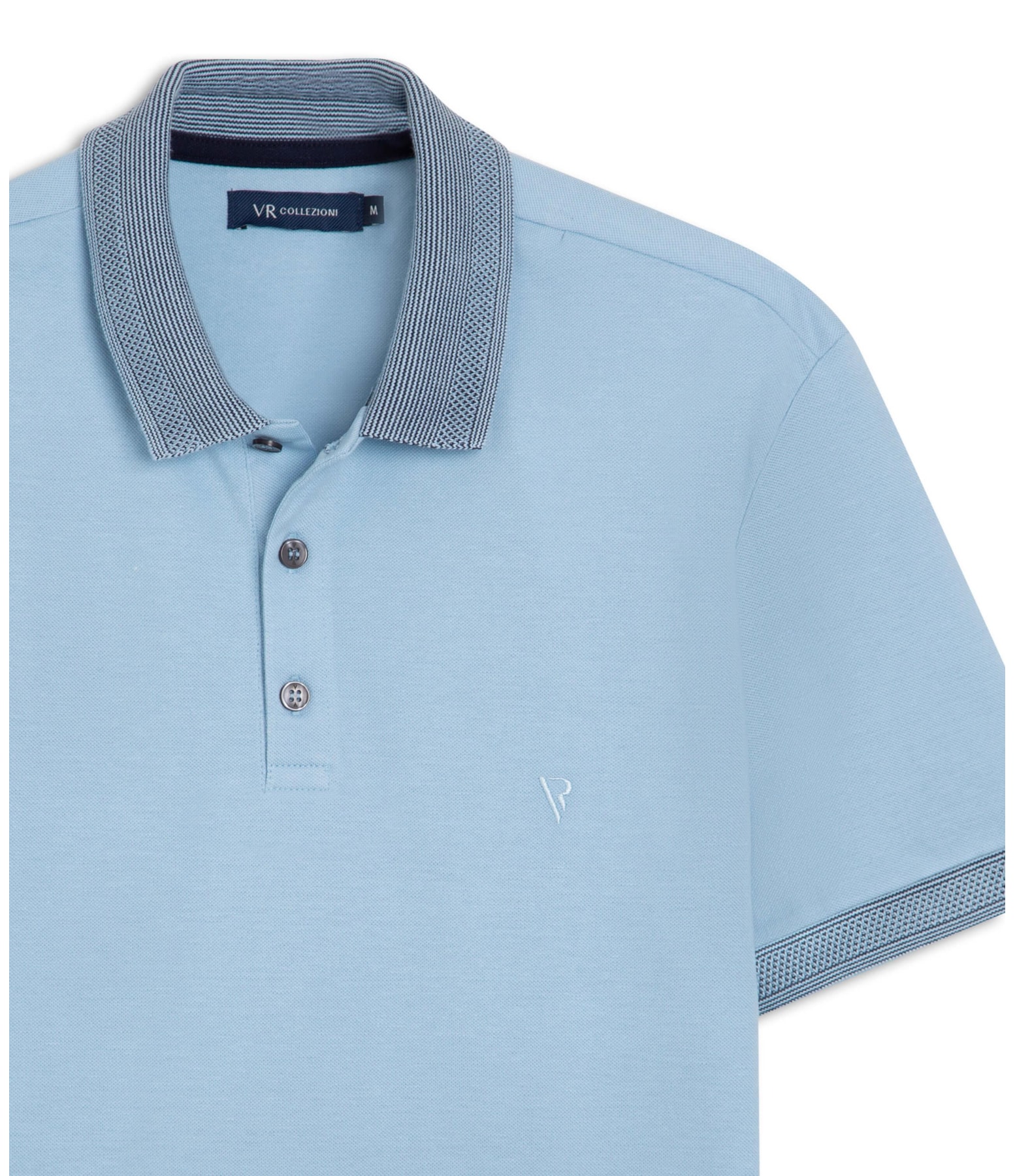 Polo Captain Gola Jacquard Azul Claro